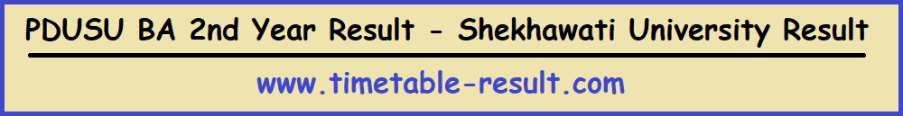 PDUSU BA 2nd Year Result 2022 Shekhawati University BA Part 2 Result