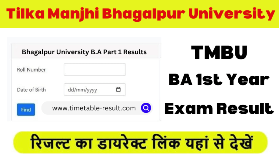 Tmbu Ba Part 1 Result 2024 Bhagalpur University B A Results